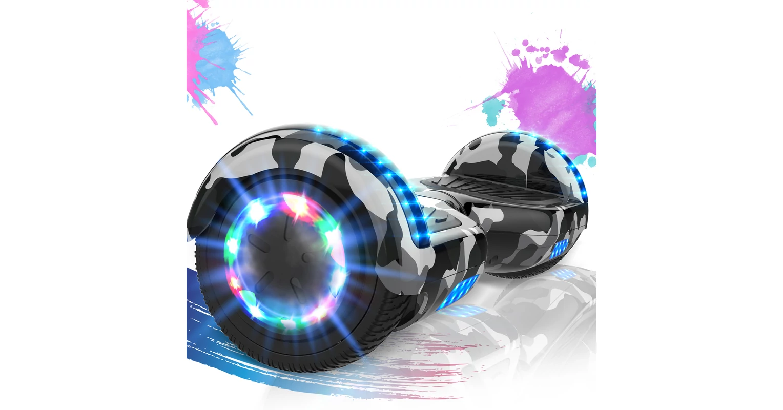 Future Board X6 Hoverboard - Camouflage - Világítós kerekek + Bluetooth ...